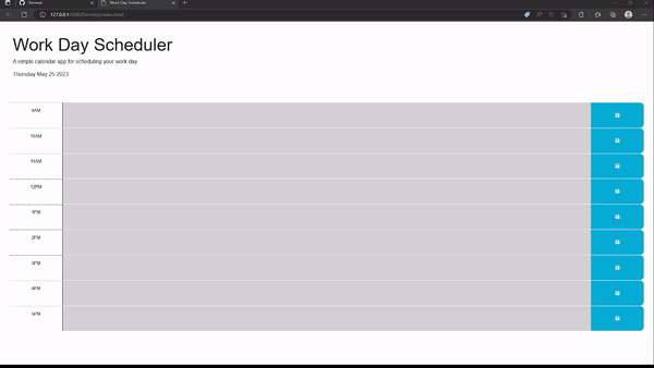 Work Day Scheduler | Work-Day-Scheduler